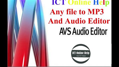 How To Convert Any Audio File As Mp Also Edit Audio ICT Online Help YouTube