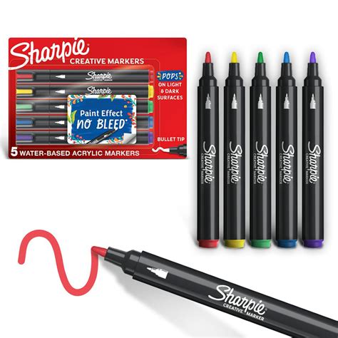 Sharpie Creative Markers Water Based Acrylic Markers Bullet Tip