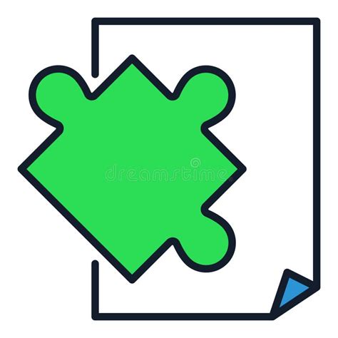 Paper And Green Puzzle Vector Jigsaw Puzzles Colored Icon Or Symbol