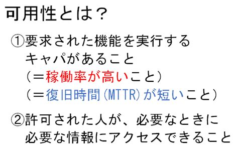 可用性とは？必要なときにシステムが普通に使えること ひよこseのつぶやきブログ