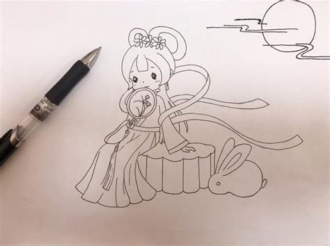 嫦娥的可爱简笔画简单版（推荐10张） 简笔画图片大全