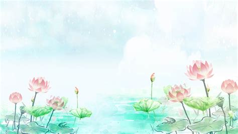 Hand Drawn Summer Lotus Ppt Backgrounds