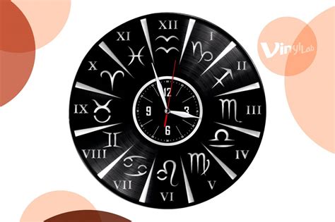 Знаки зодиака – настенные часы из виниловой пластинки