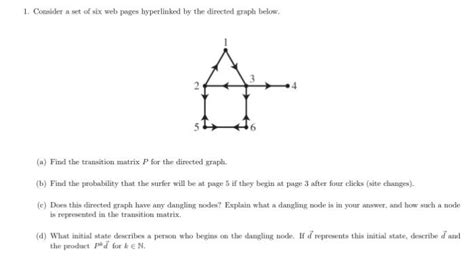 solved 1 consider a set of six web pages hyperlinked by the