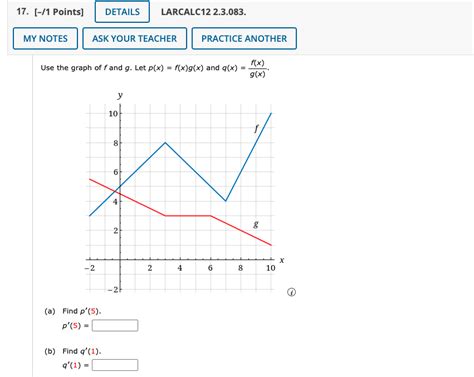 Solved Use The Graph Of F And G Let P X F X G X And