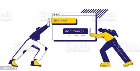 공동 개발의 개념 남자와 여자는 코드의 라인을 결합 브라우저의 형태로 프로그램 의 요소 흰색 배경에 격리 된 양식에 일치시키는