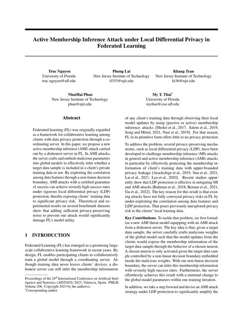 Pdf Active Membership Inference Attack Under Local Differential