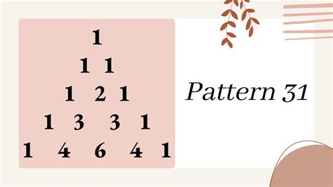 31 Pascal Triangle Pattern Program In Python Youtube