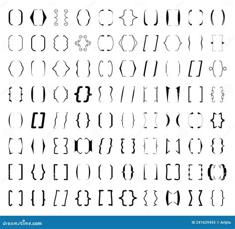 Text Brackets Curly Braces Square And Corner Parentheses Bracket Punctuation Shapes For
