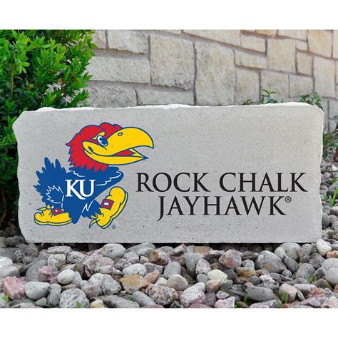Kansas Jayhawks Decorative Stone Rock Chalk Large