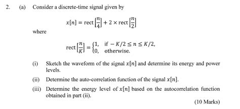 Solved 2 A Consider A Discrete Time Signal Given By