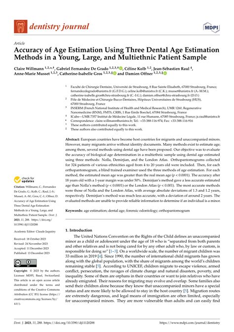 Pdf Accuracy Of Age Estimation Using Three Dental Age Estimation Methods In A Young Large
