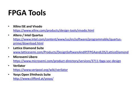 Tools For FPGA Development PPT