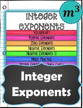 Integer Exponents DIGITAL NOTES Quiz Google Distance Learning Modern Teacher