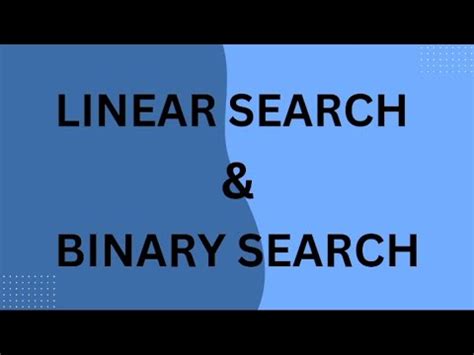 Linear Search & Binary Search | Data Structures in C - YouTube
