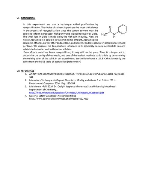 Lab Report Recrystallitaion Docx Chemistry Science