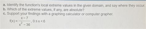 solved a ﻿identify the function s local extreme values in