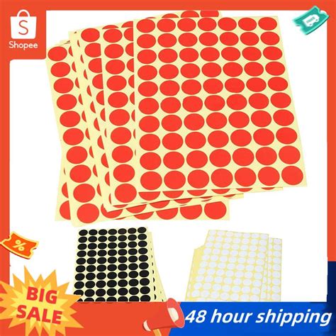 พร้อมส่ง สติกเกอร์ฉลาก ทรงกลม 19 มม มีกาวในตัว สีดํา Shopee Thailand