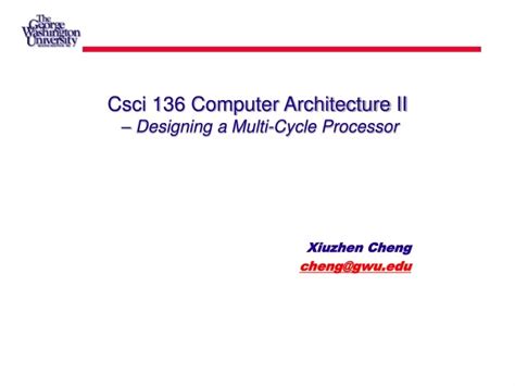 Ppt Csci 136 Computer Architecture Ii Designing A Multi Cycle