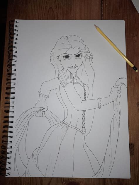 My Drawing Of Rapunzel So Far R Disney