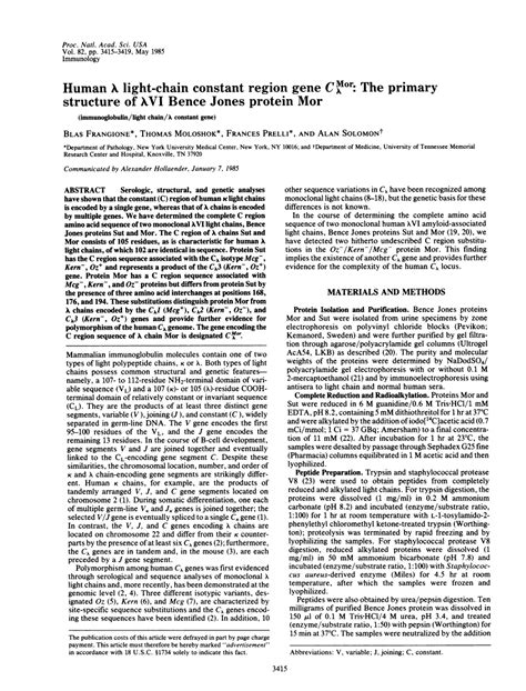 Human Lambda Light Chain Constant Region Gene Cmor Lambda The Primary