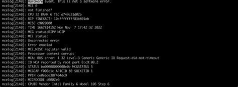 mca bus error 1 32 level 3 generic generic io request did not timeout