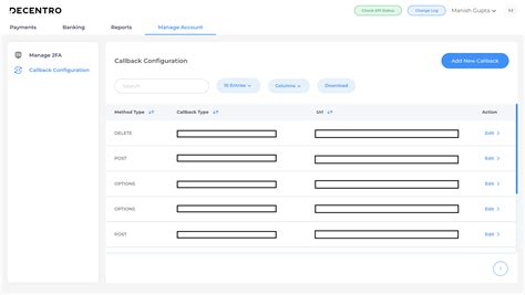callback configuration