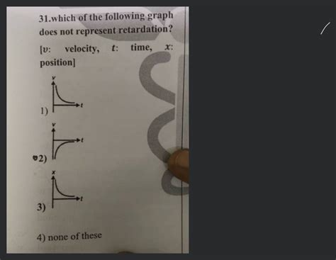 31which Of The Following Graph Does Not Represent Retardation V Veloc