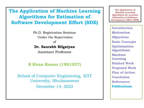 The Application Of Machine Lerning Algorithm For See Ppt