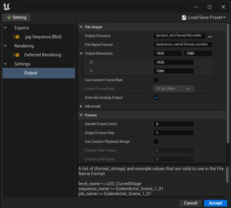 customize the default ui setting for movie render queue tutorial