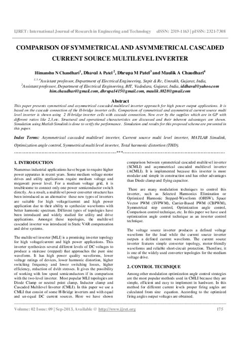 Pdf Comparison Of Symmetrical And Asymmetrical Cascaded Current