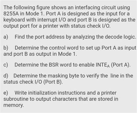 Solved The Following Figure Shows An Interfacing Circuit