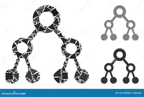 Binary Tree Mosaic Icon Of Irregular Elements Stock Vector