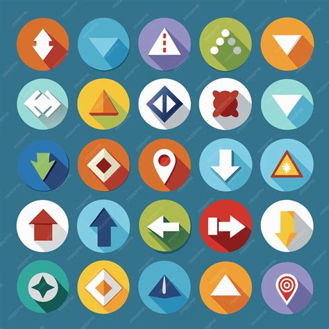 Premium Vector Colorful Flat Arrow Icons Collection 25 Vector Icons