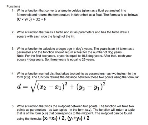 Solved Unctions 1 Write A Function That Converts A Temp In