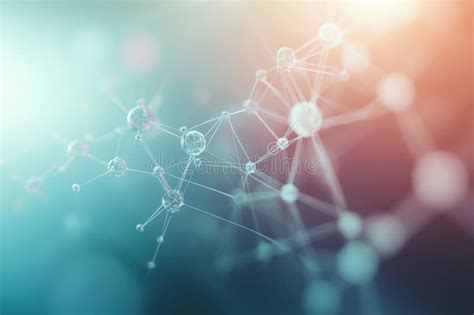 Abstract Representation Of Molecular Structures With Light Effects In A Scientific Context