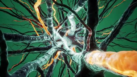 Abstract Neural Network Visualization Of Synapses And Brain Activity Illustration Stock Footage