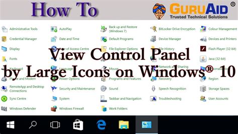 How To View Control Panel By Large Icons On Windows® 10 Guruaid Youtube