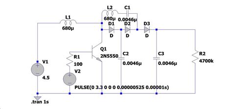 400 v boost converter setup with voltage doubler in ltspice xvii