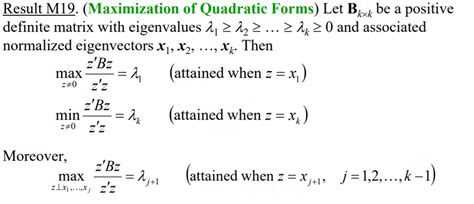 Solved Result M19 Maximization Of Quadratic Forms Let