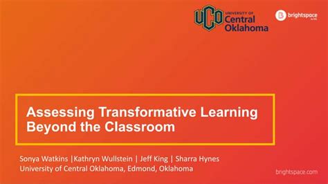 Assessing Transformative Learning Beyond The Classroom Ppt
