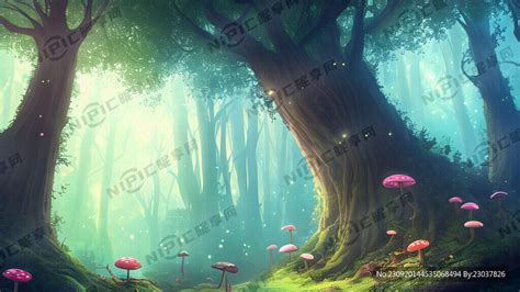 Ai创作图精灵森系梦幻森林 昵图网