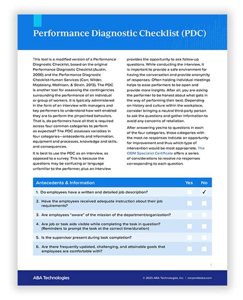 Solving Workplace Performance Problems The Power Of The Performance Diagnostic Checklist Aba
