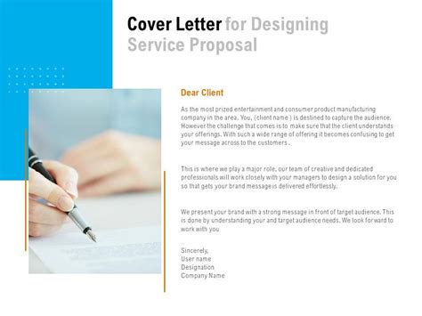 Cover Letter For Designing Service Proposal Ppt Powerpoint Presentation
