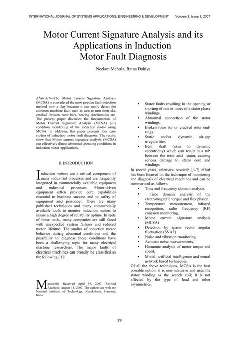Pdf Motor Current Signature Analysis And Its Applications Pdf Filemotor Current Signature