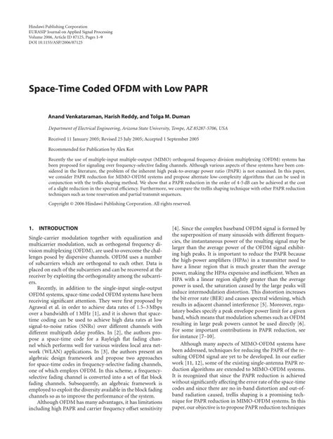 Pdf Space Time Coded Ofdm With Low Papr