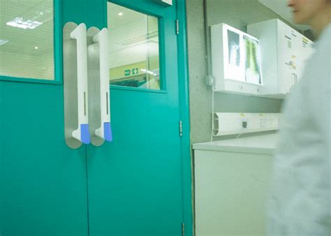 Hospital Door Handle Sanitises Users Hands And Measures Cleanliness