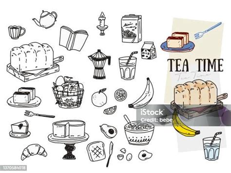 흑백 모노톤 라인 드로잉 일러스트 흑백 모노톤 라인 드로잉의 일러스트레이션 필기 세련된 잡지 카페 패션 Bre 케이크에 대한 스톡 벡터 아트 및 기타 이미지 Istock