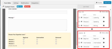 Multiple Choice Grid Weforms Pro