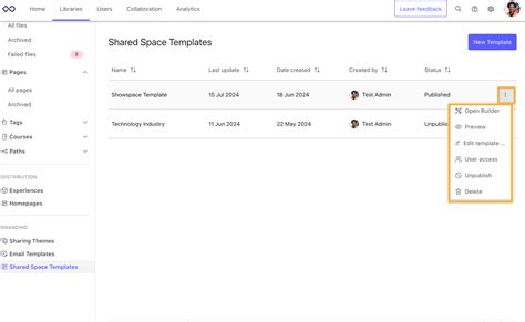 create shared space templates showpad help center